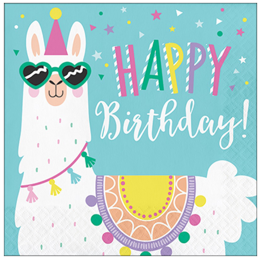 Llama Happy Birthday 16 Guest Tableware Party Pack | Perfect Party Supplies