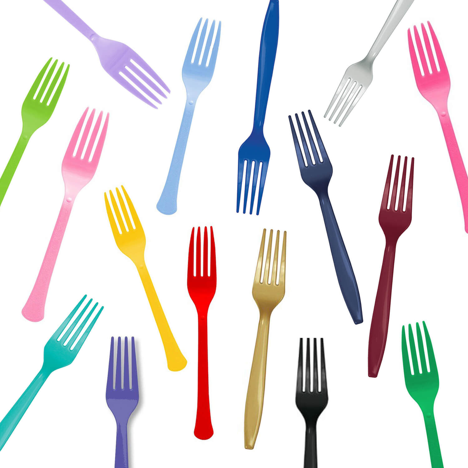 Solid Coloured Forks 20 or 24 Pack different colours to choose ...