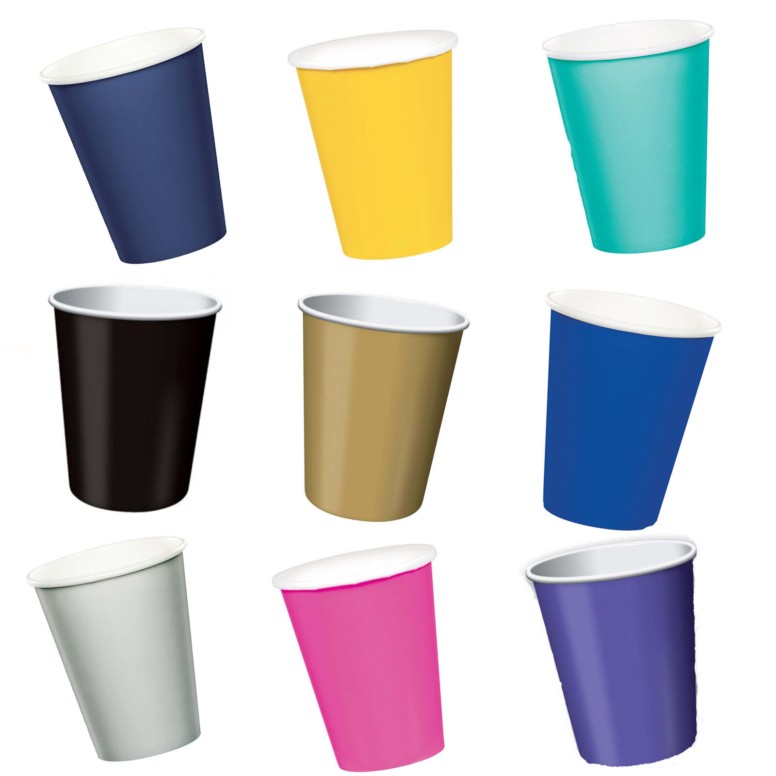 Solid Plain Coloured Party Cups